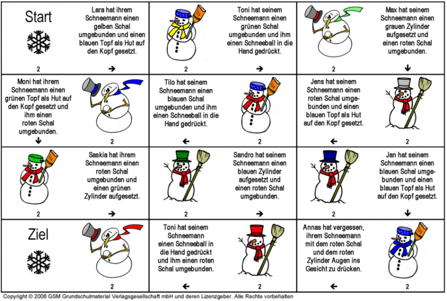 SCHNEEMANN-LESE-DOMINO 2 - Medienwerkstatt-Wissen © 2006-2025 Medienwerkstatt