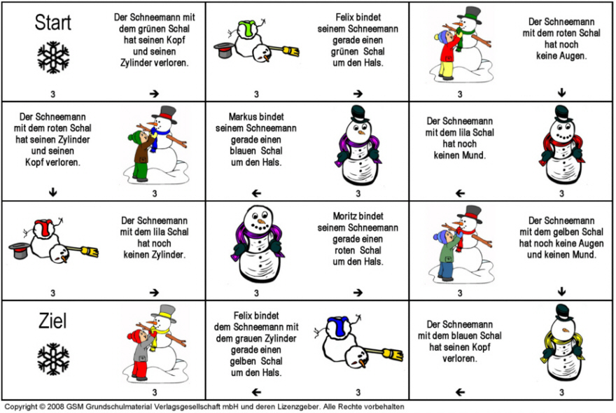 SCHNEEMANN-LESE-DOMINO 3 - Medienwerkstatt-Wissen © 2006-2025 Medienwerkstatt