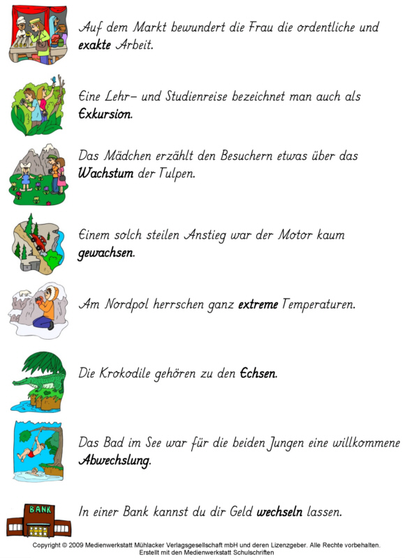 Wörter mit chs oder x zuordnen 6 / Lösung - Medienwerkstatt-Wissen ...