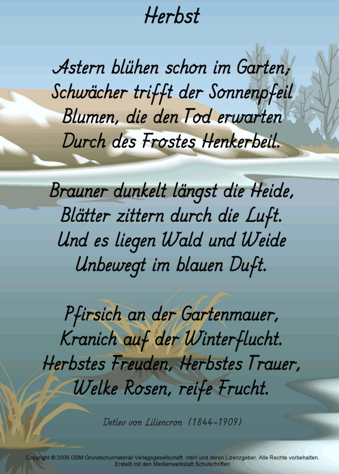 Herbst (Detlev von Liliencron) - Medienwerkstatt-Wissen © 2006-2025 Medienwerkstatt