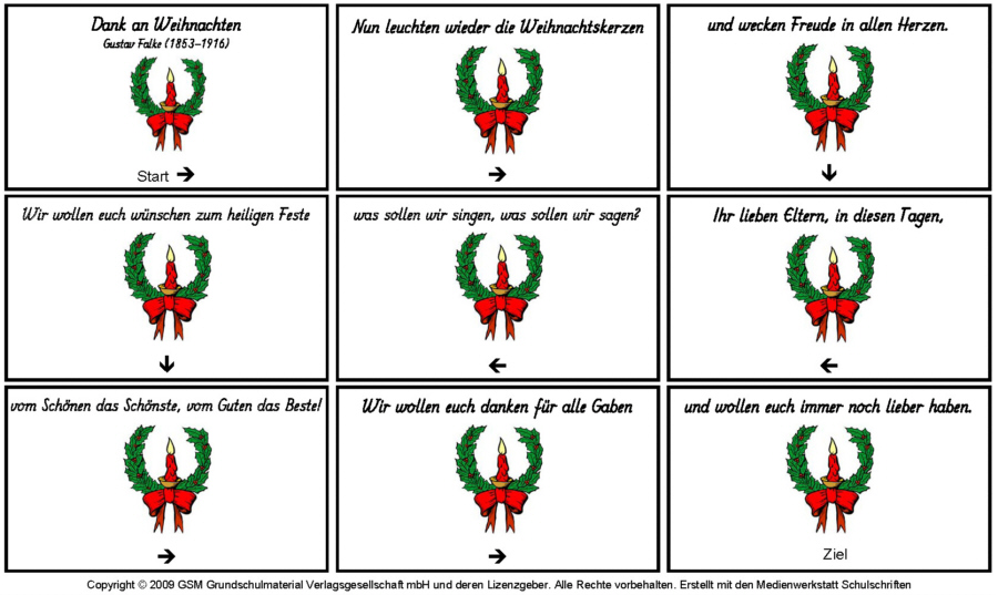 Gedicht-Domino: Dank an Weihnachten (Gustav Falke ) - Medienwerkstatt-Wissen © 2006-2025 ...