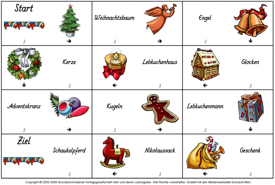 Domino Adventswörter 3 - Medienwerkstatt-Wissen © 2006-2025 Medienwerkstatt